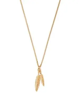 Emanuele Bicocchi Twin Feather Pendant Necklace - Gold