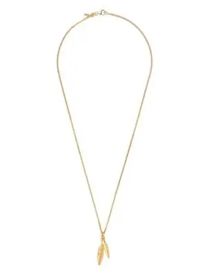 Emanuele Bicocchi Twin Feather Pendant Necklace