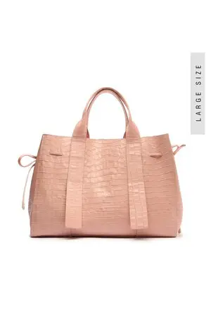 Schutz Maxi Crocodile-embossed Leather Bag