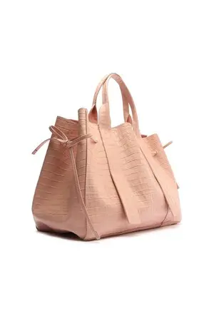 Schutz Maxi Crocodile-embossed Leather Bag