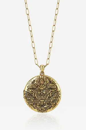Johnny Was Butterfly Locket Necklace