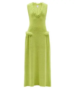 Bottega Veneta Bottega Veneta - Fringed-neckline Terry Gown - Womens - Green - Green