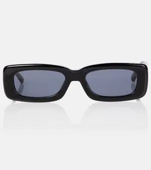 Attico The Attico X Linda Farrow Mini Marfa Rectangular Sunglasses Black