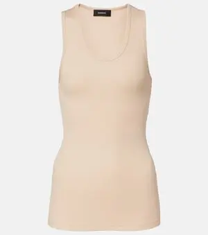 Wardrobe.NYC Ribbed-knit Tank Top - Beige