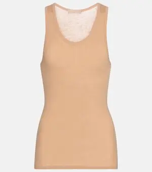 Wardrobe.NYC Ribbed Cotton Tank Top - Beige