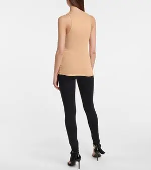 Wardrobe.NYC Ribbed Cotton Tank Top - Beige