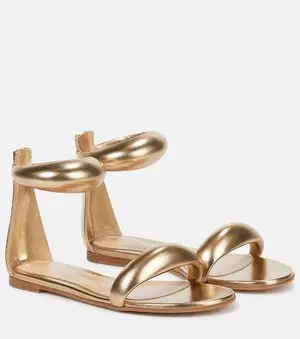 GIANVITO ROSSI Bijoux Metallic Leather Sandals - Gold