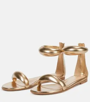 GIANVITO ROSSI Bijoux Metallic Leather Sandals - Gold