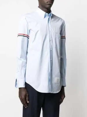 Thom Browne Poplin Rwb Armband Shirt - Blue