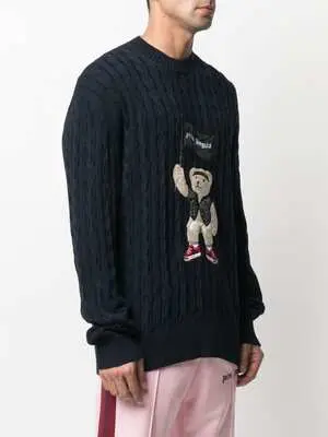 Palm Angels Pirate Bear Cable-knit Jumper