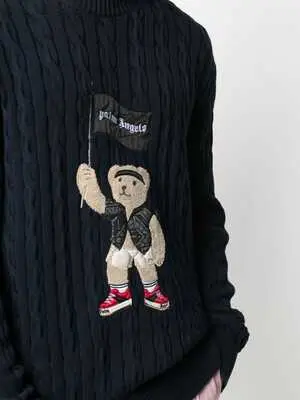 Palm Angels Pirate Bear Cable-knit Jumper