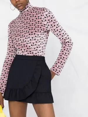Red Valentino Ruffle-detail High-waisted Shorts