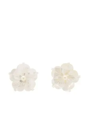 JENNIFER BEHR Mother-of-pearl Flower Stud Earrings