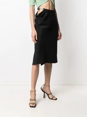 Versace Medusa Satin Midi Skirt