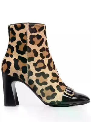 TOD'S Leopard Print Heeled Boots