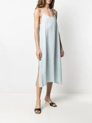 Palm Angels Monogram-print Slip Dress - Blue