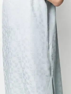 Palm Angels Monogram-print Slip Dress - Blue