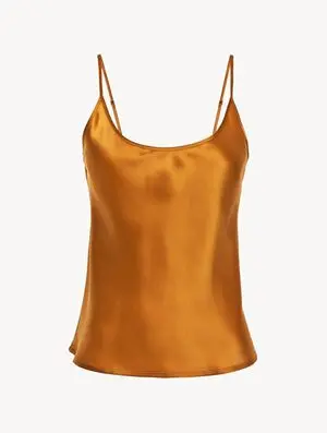 La Perla Silk Camisole In Rose Noisette - Yellow