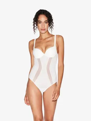 La Perla Bodysuit Stretch Tulle - Off-white