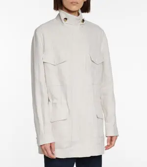 Loro Piana Traveller Herringbone Linen Jacket