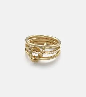 SPINELLI KILCOLLIN Sonny Linked Rings With Diamonds In 18kt Yellow - Gold