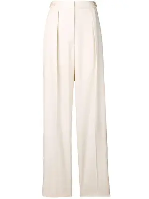 Stella McCartney High-waisted Wide-leg Linen-blend Trousers