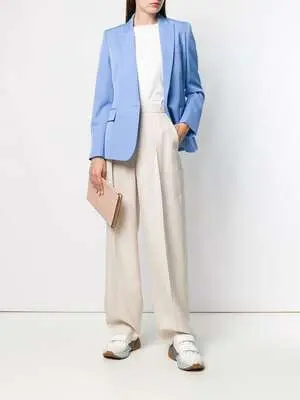 Stella McCartney High-waisted Wide-leg Linen-blend Trousers