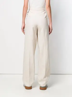 Stella McCartney High-waisted Wide-leg Linen-blend Trousers
