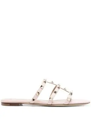 Valentino Garavani Rockstud Flat Sandals - Pink