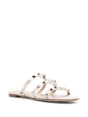 Valentino Garavani Rockstud Flat Sandals - Pink