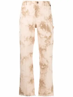TWINSET Bleached-effect Straight Leg Jeans
