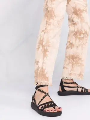 TWINSET Bleached-effect Straight Leg Jeans