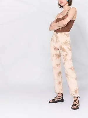 TWINSET Bleached-effect Straight Leg Jeans