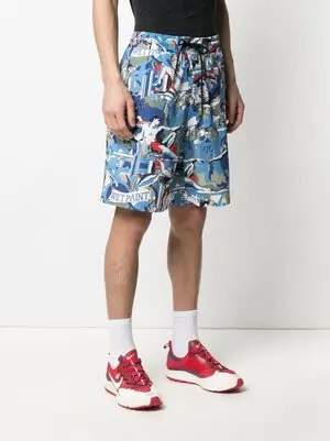 Iceberg Painterly-print Deck Shorts