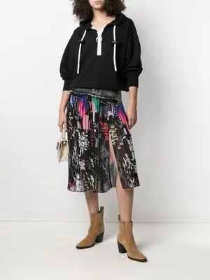 DIESEL® Denim-panel Pleated Skirt