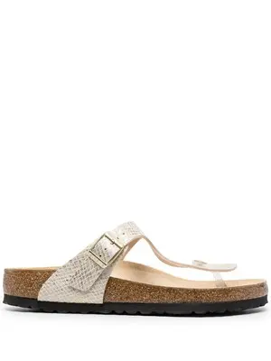 BIRKENSTOCK Gizeh Mf Snakeskin-print Flip-flops