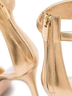 GIANVITO ROSSI 105mm Bijoux Leather Sandals - Gold