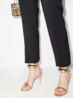 GIANVITO ROSSI 105mm Bijoux Leather Sandals - Gold