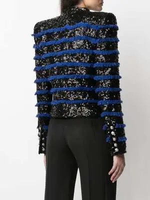 Balmain Sequin Embellished Fringed Jacket