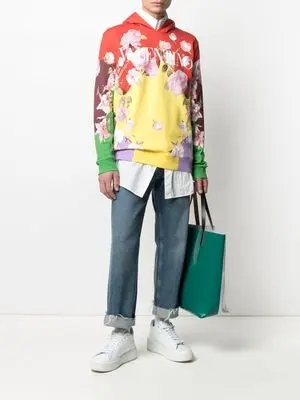 Valentino Garavani Rose-print Hoodie - Yellow