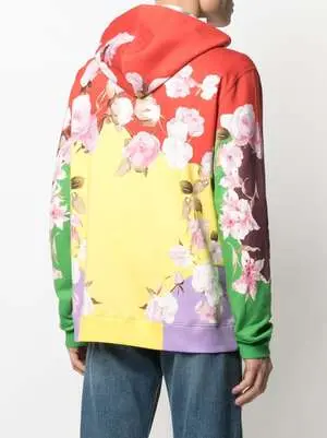 Valentino Garavani Rose-print Hoodie - Yellow