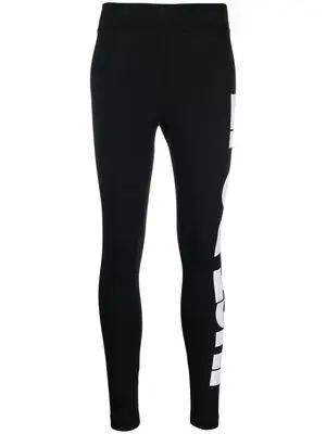 Nike High-rise Slogan Leggings - Black