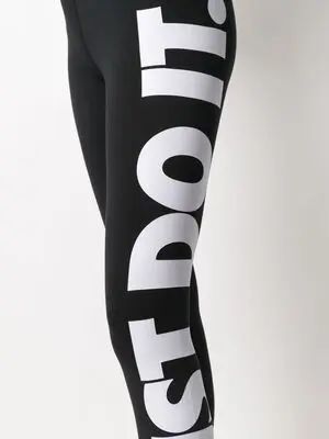 Nike High-rise Slogan Leggings - Black