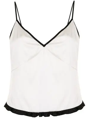 FLEUR DU MAL Silk Camisole Top - White