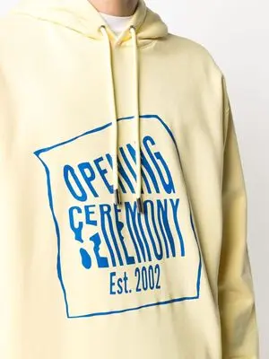 Opening Ceremony Warped Logo-print Cotton Hoodie - Yellow