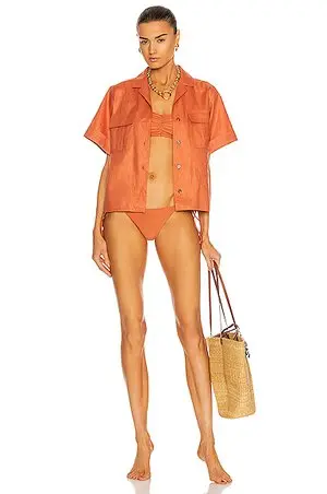 Jade Swim Ava Bandeau Top In Rust