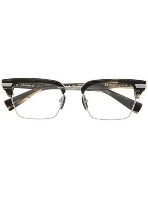 Balmain Legion Ii Rectangle-frame Glasses - Brown