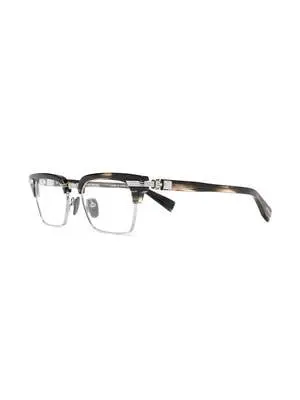Balmain Legion Ii Rectangle-frame Glasses - Brown