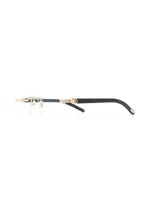 CARTIER C De Rectangle-frame Glasses - Black
