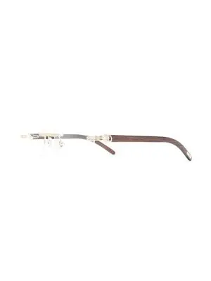 CARTIER C De Rectangle-frame Glasses - Brown
